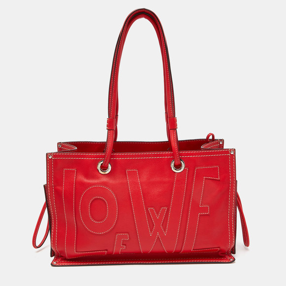 Loewe | Bags | Loewe Red Leather Tote With Wallet | Poshmark